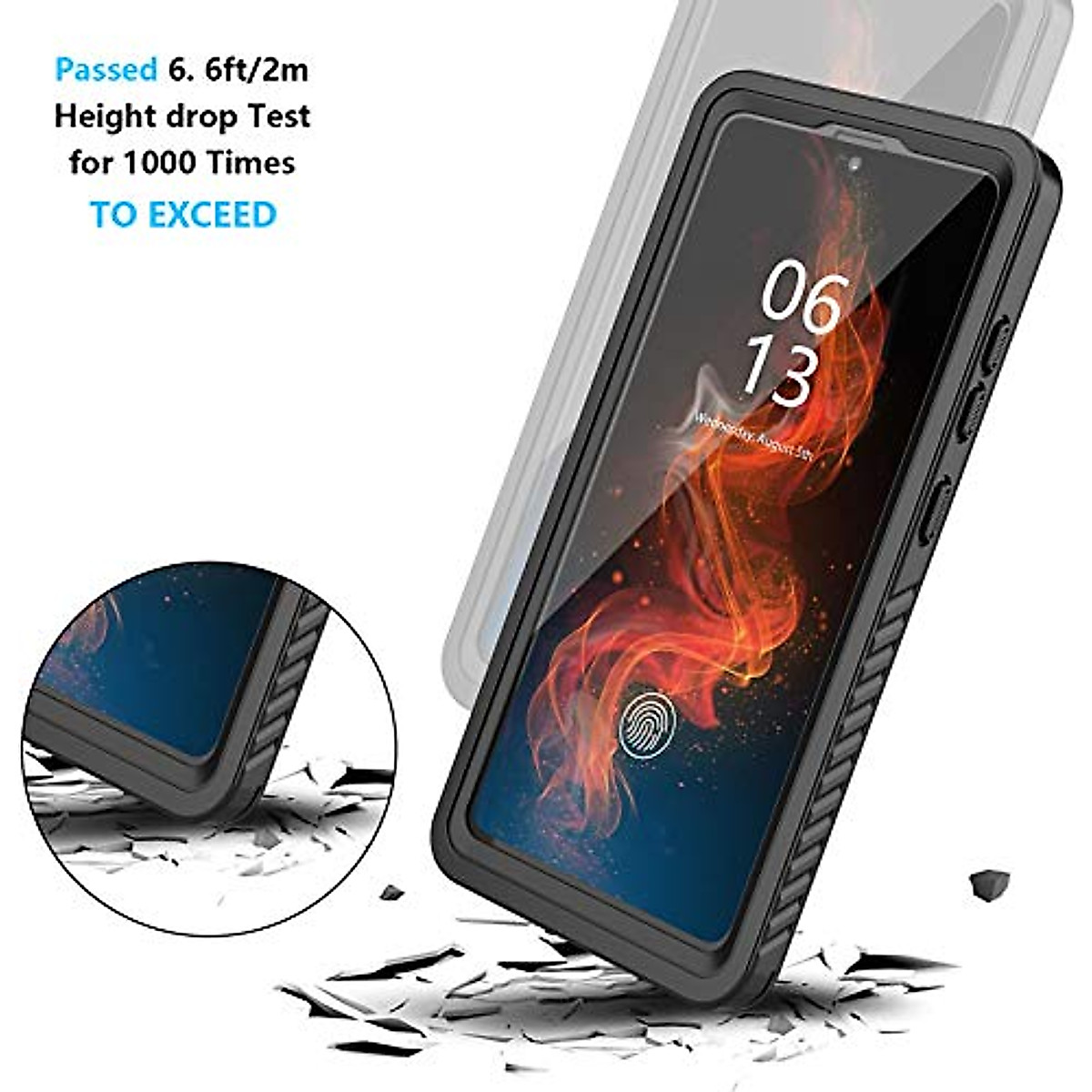 ANTSHARE for Samsung Galaxy S20 FE 5G Case Waterproof, Built in Screen Protector 360° Full Body Heavy Duty Protective Shockproof IP68 Underwater Case for Samsung Galaxy S20 FE 5G 6.5inch Black/Clear