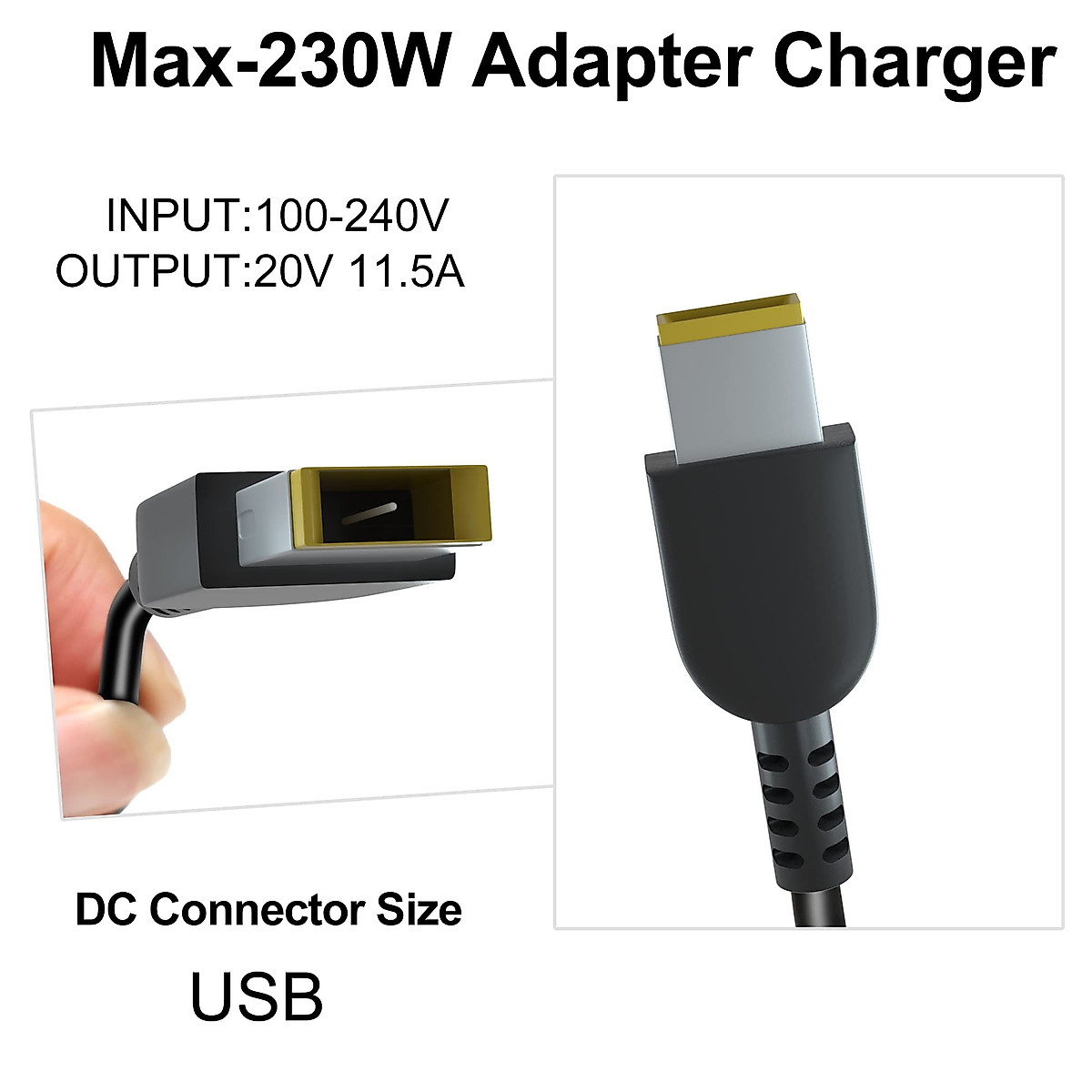 230W Charger for Lenovo Legion 5 Laptop - Fit for Lenovo Legion 5 7 5P 5Pro C7 S7 Y540 Y545 Y730 Y740 Y900 Y910 Y920 Y7000, Thinkpad P73 P53 P72 P52 P71 P51 P70 Adapter Power Supply