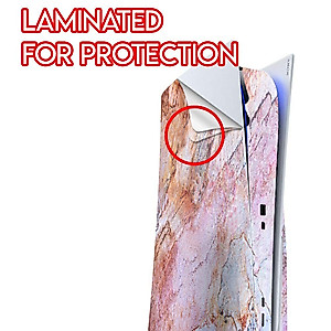 ITS A Skin Skins Compatible with Sony Playstation 5 Console Disc Edition - Protective Decal Overlay Stickers wrap Cover - Rose Peach Pink Marble Pattern