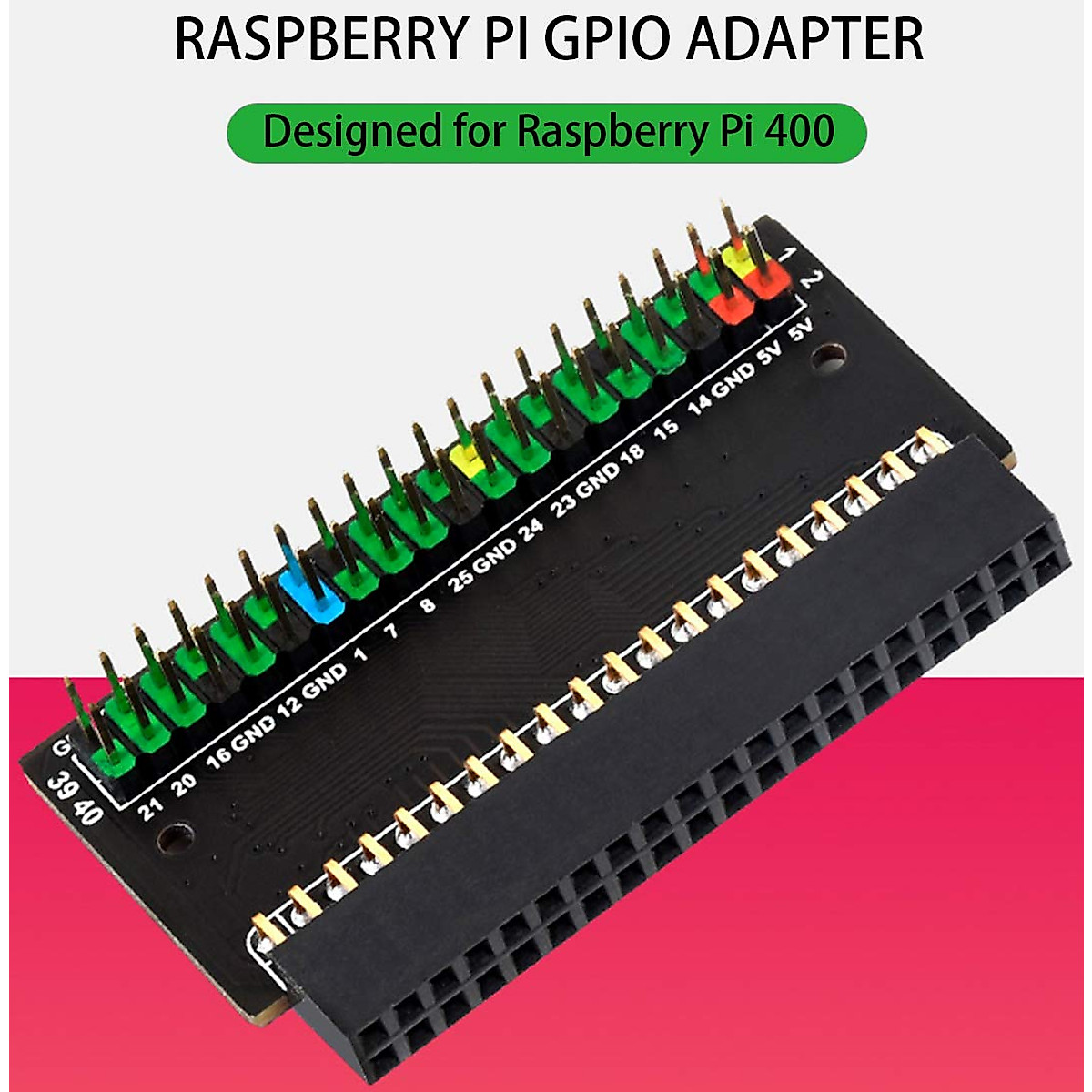 Bicool GPIO Header Adapter for Raspberry Pi 400 Keyboard Computer,Header Expansion,Color-Coded Header,Easy Expansion