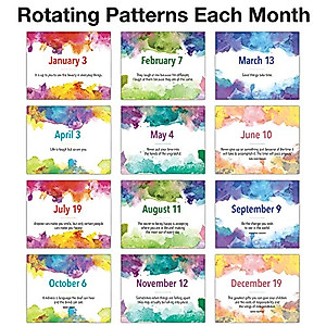 Motivational & Inspirational Perpetual Daily Flip Calendar with Self-Standing Easel (Watercolors)