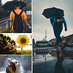 2 PACKS Automatic Open Close Anti-UV& Windproof & Water-Resistant Foldable Umbrella,Black&Light Green