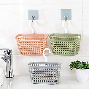 DOITOOL Shower sponge holder Caddy Basket Hanging Shower Caddy Plastic Shower Tote Bathroom Storage Organizer for Shampoo Conditioner Cosmetics Bath Toy Hair Supplies soap holder Green sink candy