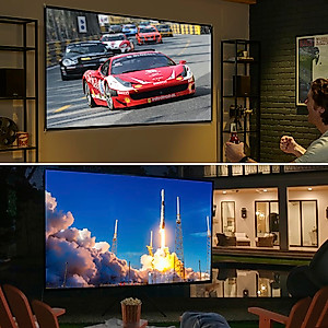 OlarHike Portable Projector Screen with Stand, 100-inch Outdoor Indoor 16:9 4K HD PVC Projection Screen, 1.2 Gain Movie Screen with Carry Bag Wrinkle-Free Design for Home Theater Backyard Movie Night