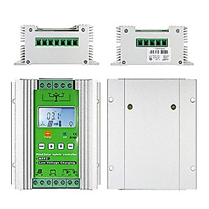 1000W Wind Solar Hybrid Charge Controller ，Off Grid MPPT Wind Turbine Solar Charge Controller Hybrid Controller 600W Wind and 400W Solar Panel 12V/24V Auto Distinguish