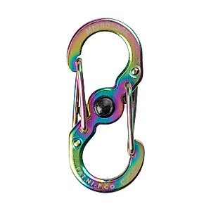 Nite Ize S-Biner MicroLock - Mini Carabiner Clips for Keychain Organizers & Travel Accessories - Mini S-Biners - Small Carabiners with Secure Lock - Stainless Steel, 5-Pack