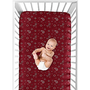 Sweet Jojo Designs Fitted Crib Sheet for Wild West Cowboy Baby/Toddler Bedding - Bandana Print