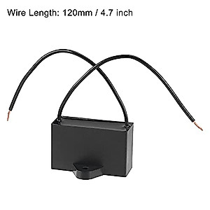 uxcell Ceiling Fan Capacitor CBB61 5.5uF 250V AC 2 Wires Metallized Polypropylene Film Capacitor 47x29x18mm for Electric Fan Pump Motor Generator 2Pcs