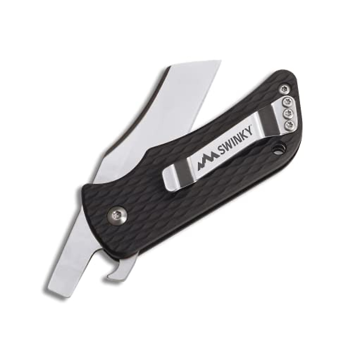 Outdoor Edge Swinky - Rotating EDC Folding Utility Pocket Knife with Bottle Opener, Prybar, Screwdriver and Stainless Steel Pocket Clip