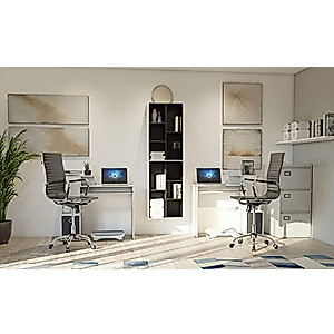 Furinno Econ Multipurpose Home Office Computer Writing Desk, White/Black