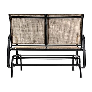 Amazon Basics Outdoor 2-Person Patio Sling Glider Chair - Brown