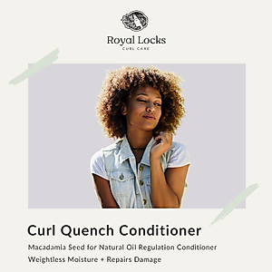Royal Locks Curl Quench Conditioner - Curly Hair Conditioner with Argan Oil, Lightweight Moisture & Hydration (12 Fl Oz)