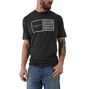 Kimes Ranch Men's Shot Sleeve T-Shirt American Trucker Tee/Charcoal Heather