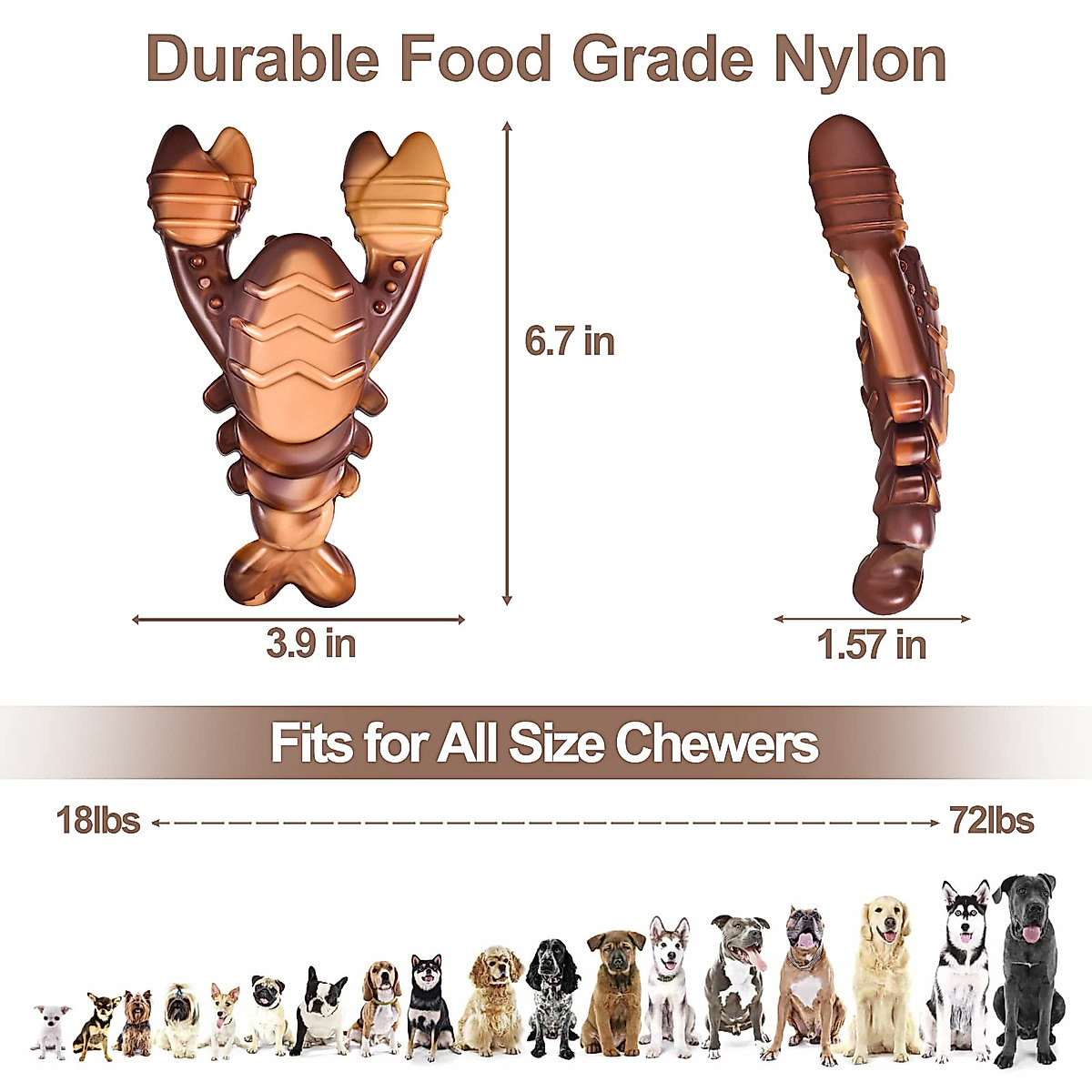 NEZIN Indestructible Dog Toys for Aggressive Chewers, Real Beef Flavored, Extreme Tough Dog Chew Toys for Large Medium Breed, Interactive Dog Toys, Gift for Dogs