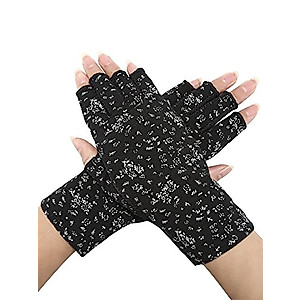 Maxdot 2 Pairs Women Sunblock Fingerless Gloves Non Skid Summer Gloves UV Protection Driving Gloves (Black, Khaki)