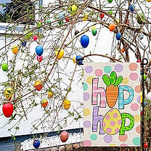 Easter Garden Flag, 12 x 18 Inch Easter Egg Flags Vertical Double Sided Burlap for Your Home Yard Outdoor Farmhouse Easter Decoration DF026