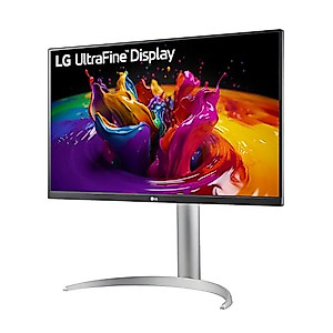 LG 27UP850-W Monitor 27” UHD (3840 x 2160) IPS Display, VESA DisplayHDR 400, DCI-P3 95% Color Gamut, USB-C,3-Side Virtually Borderless Display, Height/Pivot/Tilt Adjustable Stand - Silver