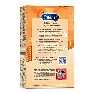 Enfamil Sensitive Baby Formula with DHA, Iron & Prebiotics to help support Brain & Immune Support. Lactose Sensitivity Infant Formula Inspired by Breast Milk, Non-GMO, Powder Refill Box, 117.6 Oz