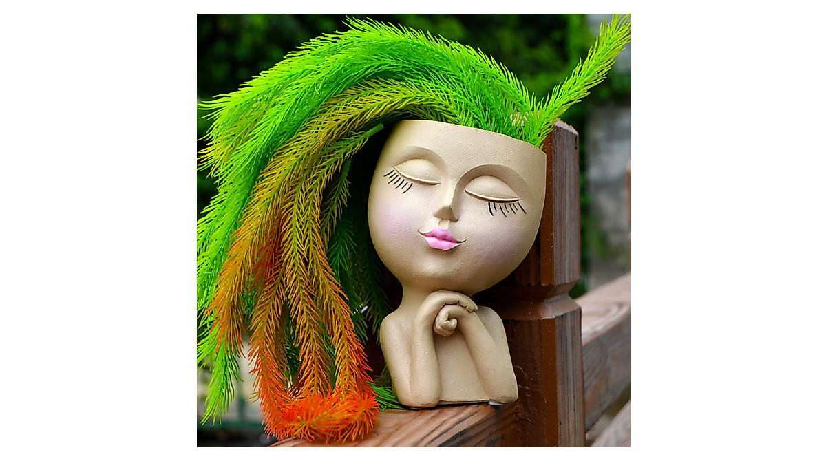 Charming Lady Face Planter Pot for Indoor & Outdoor