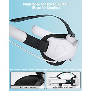 Doohoeek Battery Pack with Head Strap for Oculus Quest 2/1 & Meta Quest 2, 5000mah Rechargeable Battery & Elite Strap for Enhanced Support and Extra Playtime