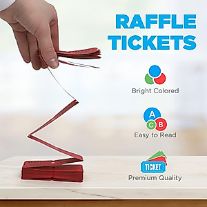 HENRY DOTS 50/50 Double Raffle Tickets - Orange - 100 Ticket Count Per Pack - Easy Tear Away Stubs for Contact Info - Raffle Drum Tickets for Drinks, Carnival, Chinese Auction, Events