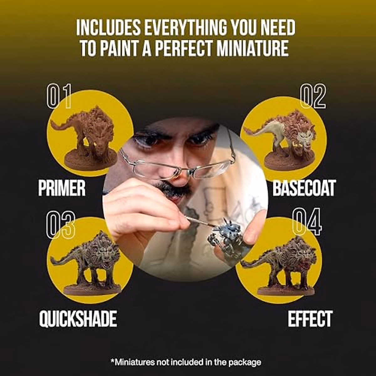 Wargames Delivered The Army Painter 55 Acrylic Paint Set Miniature Painting Kit with 4 Brushes - Model Paints for Plastic Models - Model Paint Set with Mixing Balls & Bottles