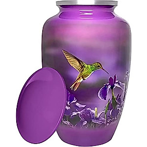 Trupoint Memorials Cremation Urns for Human Ashes - Decorative Urns, Urns for Human Ashes Female & Male, Urns for Ashes Adult Female, Funeral Urns - Purple, Large