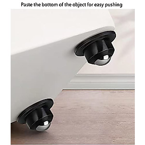 4 PCS White Mini Self Adhesive Caster Wheels,360°Rotation Self Adhesive Caster Wheels, Stainless Steel Rollers Universal Wheel for Trash Can, Furniture（ with 1 Stainless Steel Rolling Balls）