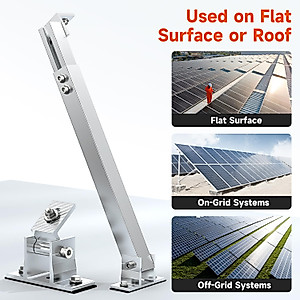 RICH SOLAR Adjustable Solar Panel Tilt Mount Brackets Support up to 300 Watt Solar Panel for Roof, RV, Boat and Any Flat Surface, for on-Grid/Off-Grid Systems