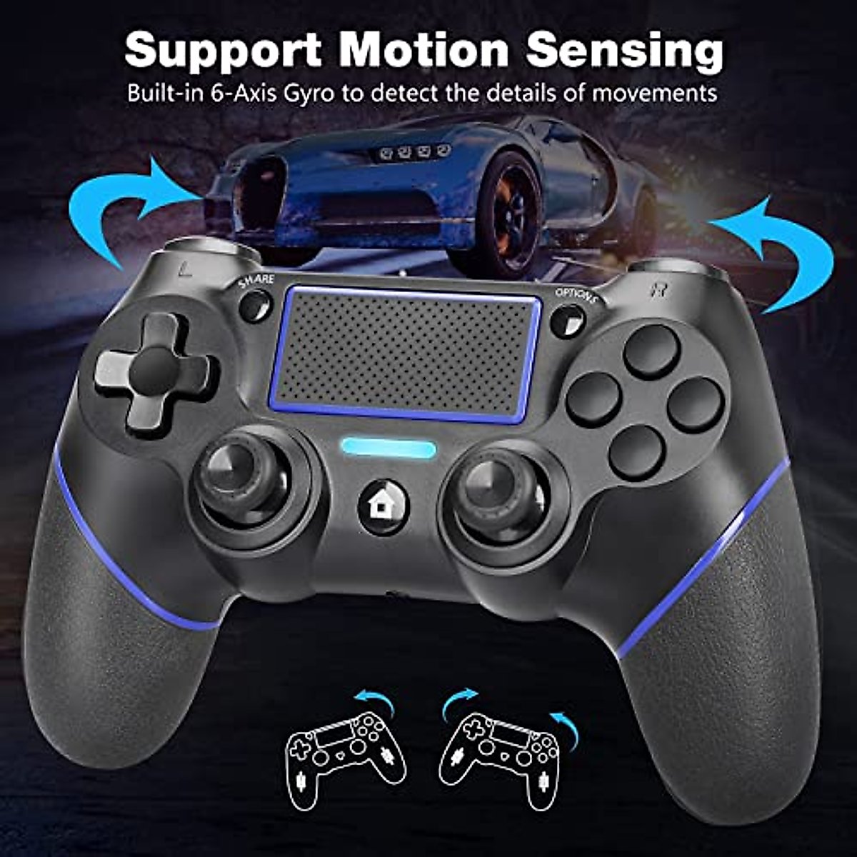 Y Team Wireless Controller for PS4, Wireless PS4 Gaming Controller USB Gamepad Joypad Controller with Dual-Vibration for PS4/ Slim/Pro/PC(Win 7/8/10)