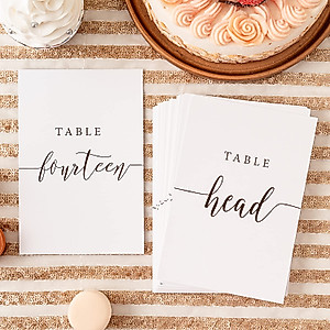 Crisky Table Number Cards 1-30 for Wedding, Anniversary, Birthday, Bridal Shower Party. Black Double-Sided Design 4 x 6 Inch Number One - Thirty & Head Table.