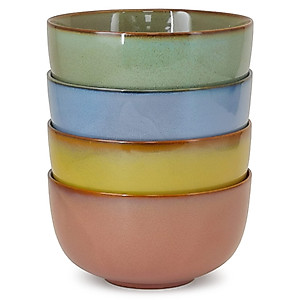 MAIA Dinnerware Sets Plates and Bowls Sets 30 Ounce Mixing Bowls Ramen Bowl Set 6 Inch Soup Bowls Serving Bowls Ceramic Fruit Bowl Set Of 4 for Pasta Salad Cereal Kitchen