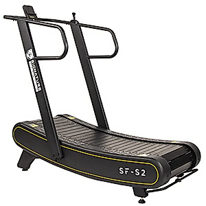 Signature Fitness SF-S2 Sprint Demon - Motorless Curved Sprint Treadmill with Adjustable Levels of Resistance - Drastically Increases Intensity of Running and Walking,Black