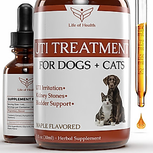 Cat & Dog Urinary Tract Infection Treatment - Helps with Bladder, Kidney, Incontinence, & More - Cat UTI - Dog UTI Treatment - Feline UTI Treatment - Cat UTI Remedy - Dog UTI - 1 fl oz