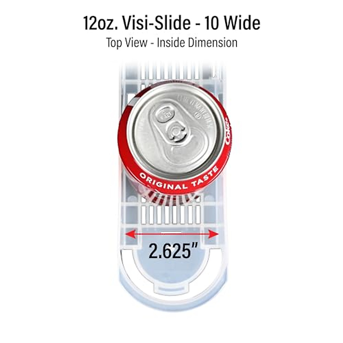 Display Technologies Visi-Slide Gravity Fed Organizer for 12/16oz low ring Beverages on flat and angled shelves in Cold Vaults & Coolers (Pack of 2)