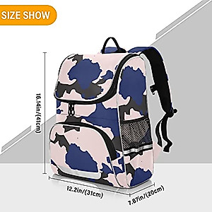 JULYTO Camouflage School Backpack for Teens Student,Reflective Stripes Laptop Backpacks 16 Inch, Lightweight Bookbag Casual Daypack Travel Bag