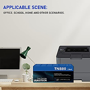 iamstech TN880 TN-880 Replacement for Brother Super High Yield Toner Cartridge HL-L6200DW L6200DWT L6400DW L6400DWT L6250DW L6300DW MFC-L6700DW L6800DW L6900DW L6750DW Printer 2 Pack Black