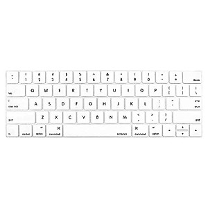 MOSISO Keyboard Cover Compatible with MacBook Pro with Touch Bar 13 and 15 inch 2019 2018 2017 2016 (Model: A2159, A1989, A1990, A1706, A1707), Silicone Skin Protector, White