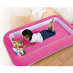 RAPTAVIS Kids Air Mattress Inflatable Toddler Travel Bed with Sides,Pink