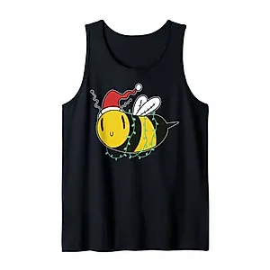 Funny Christmas Lighting Bee Christmas Stocking Stuffer Tank Top