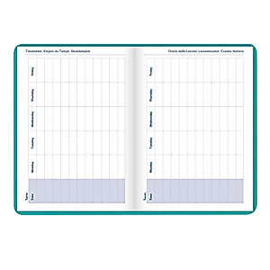 Letts of London Dazzle Academic Weekly Planner, August 2023 to July 2024, Week-to-View, Sewn Binding, Multilingual, A5 Size, 8.25" x 5.875", Turquoise (C030613-24)
