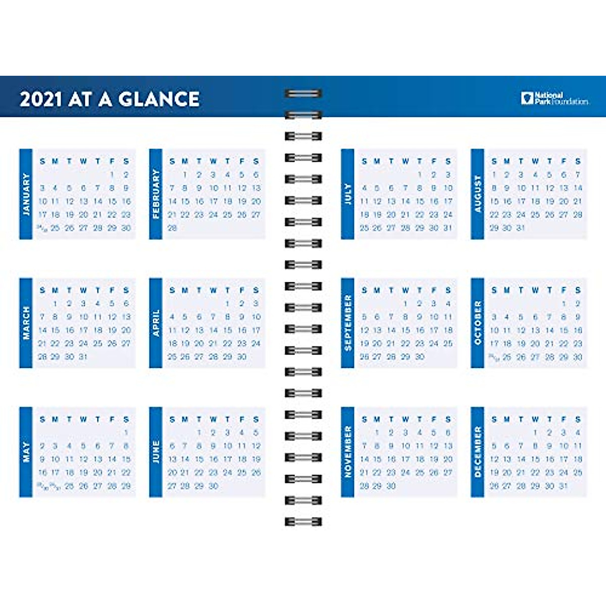 2021 National Park Foundation Planner: 12-Month Engagement Nature Calendar (Weekly Planner, Monthly, Thru December 2021)