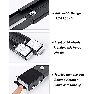 More In Two Adjustable Mobile Stand Base with Telescopic Furniture Dolly Stand with Brake, Firm, Non-Slip, With Wheels, Suitable for Refrigerator Base, Dryer Base, Washing Machine Base, Black