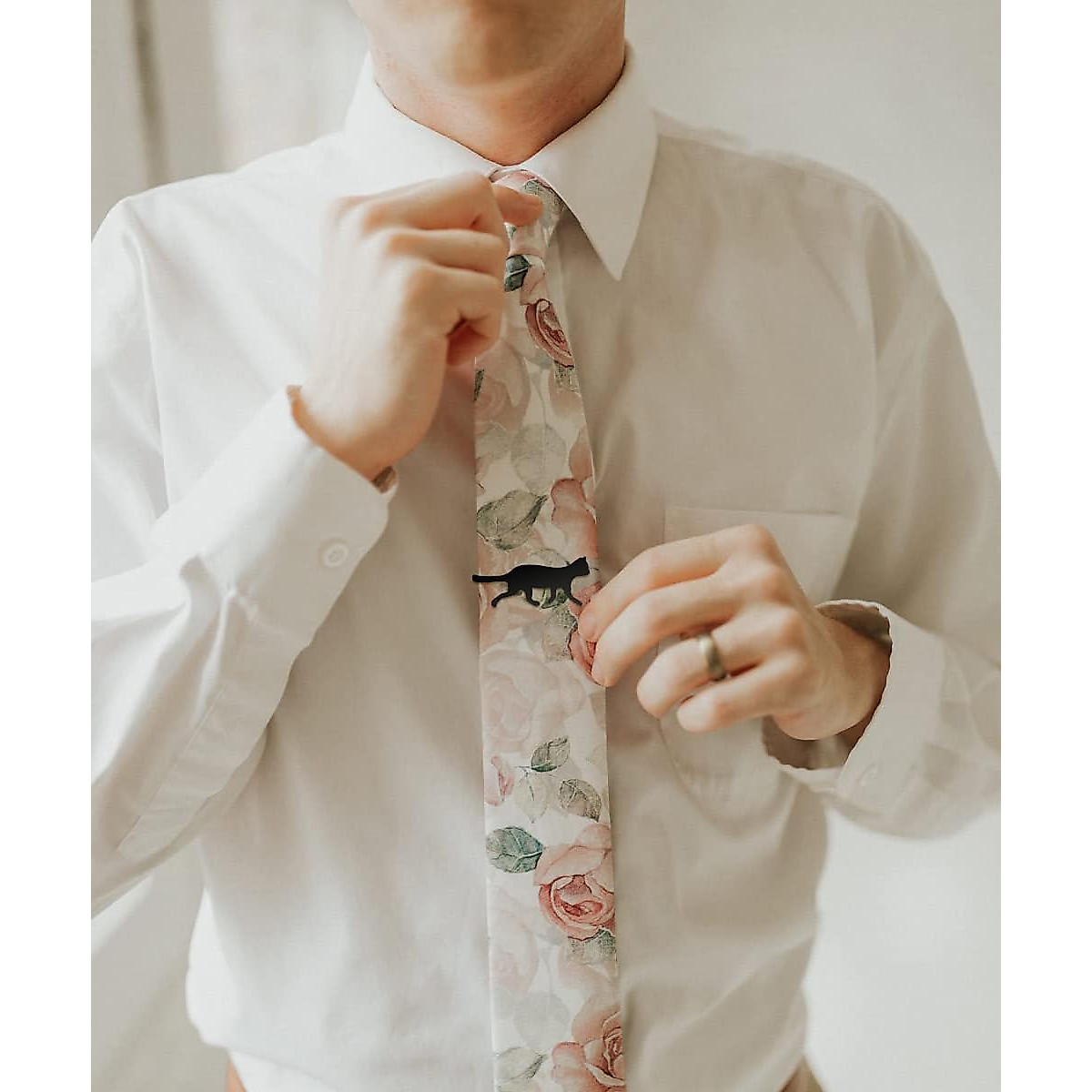 STJARNA 2" Black Tie Clip for Men Stainless Steel Regular Business Tie Bar Wedding Gift Box