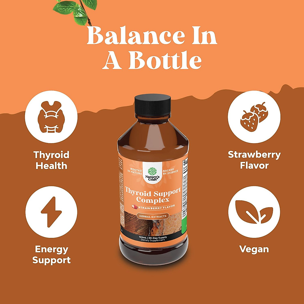 High Absorption Thyroid Support Supplement - Vegan Liquid Iodine Supplements for Thyroid Support for Women and Men with Myo-Inositol Selenium and Stinging Nettle for Enhanced Energy and Focus