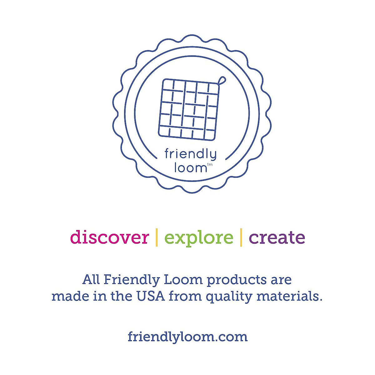 Friendly Loom Potholder 7" Traditional Size Green Potholder Plus Loom Kit with Rainbow Color Cotton Loops Make 6 Potholders, Weaving Crafts for Kids & Adults, Made in The USA by Harrisville Designs