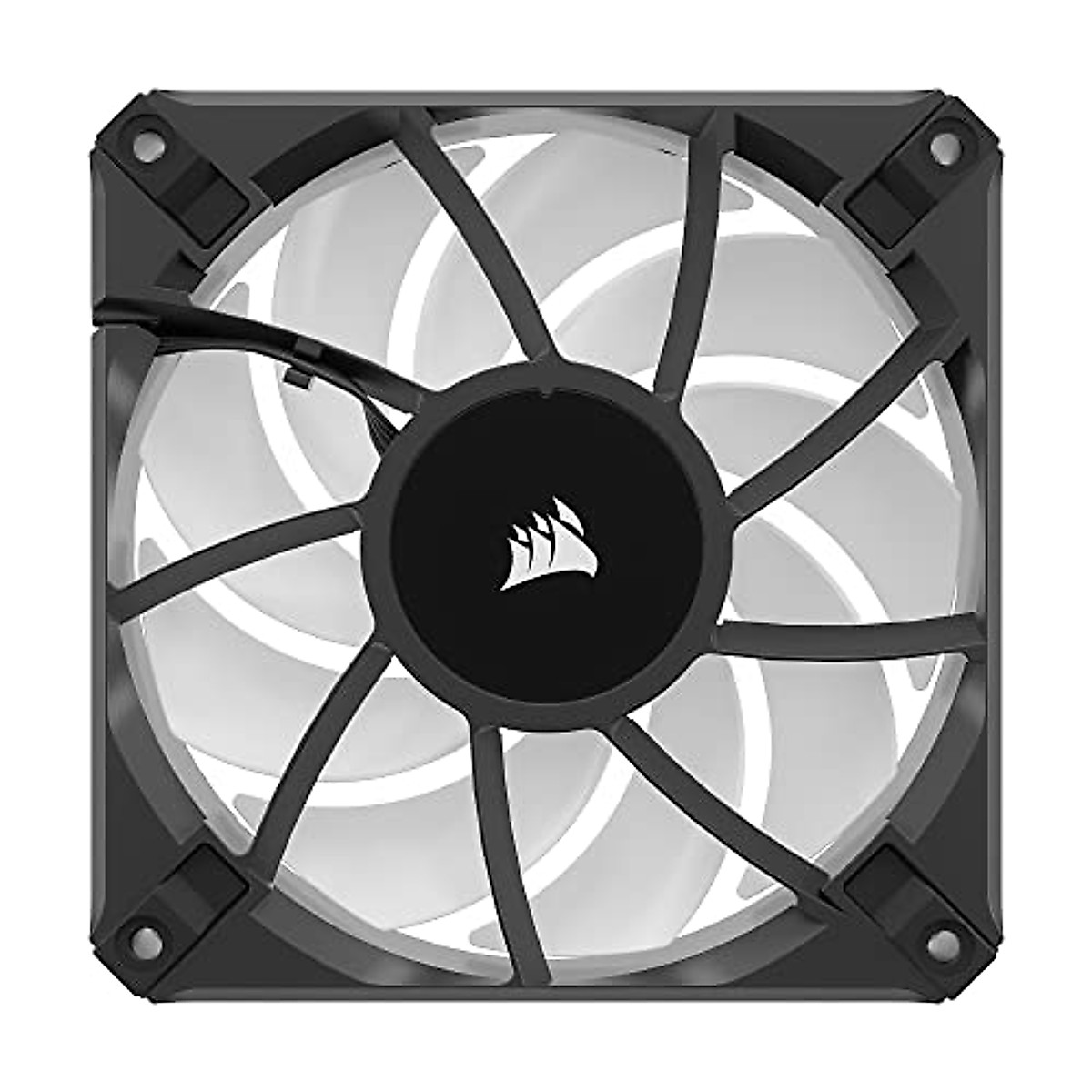 Corsair iCUE AF120 RGB Elite 120mm PWM Fan - Eight RGB LEDs - AirGuide Technology - Fluid Dynamic Bearing - Zero RPM Fan Mode - CORSAIR iCUE Software Compatible - Black For Desktop