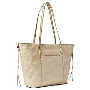 HOBO Kingston Small Tote Bag For Women - Hide Leather Construction With Zippered Top Closure, Chic and Durable Hand Bag Gold One Size One Size