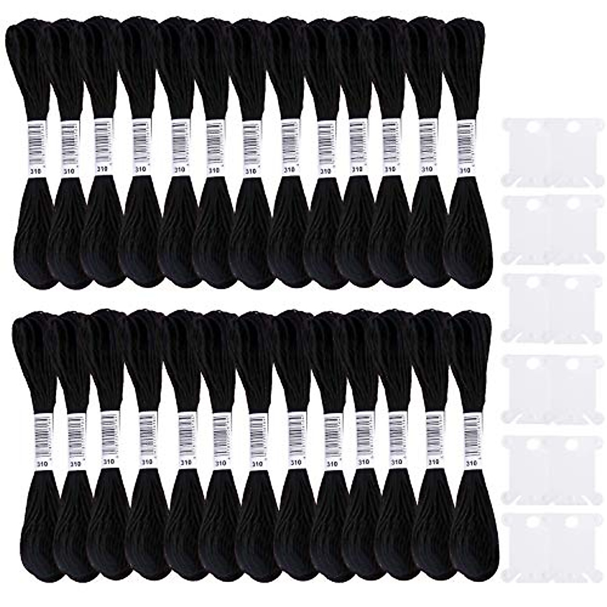 Cldamecy Black Embroidery Floss,26 Skeins Embroidery Threads for Cross Stitch,Friendship Bracelets String,and DIY Art Craft ,with 10 PCS Floss Bobbins