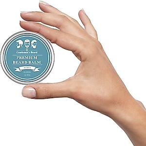 The Gentlemen's Beard Premium Bay Rum Beard Balm - Leave-in Conditioner & Softener - All Natural - Styles, Strengthens, Thickens & Softens Promoting Healthier Beard & Mustache Growth